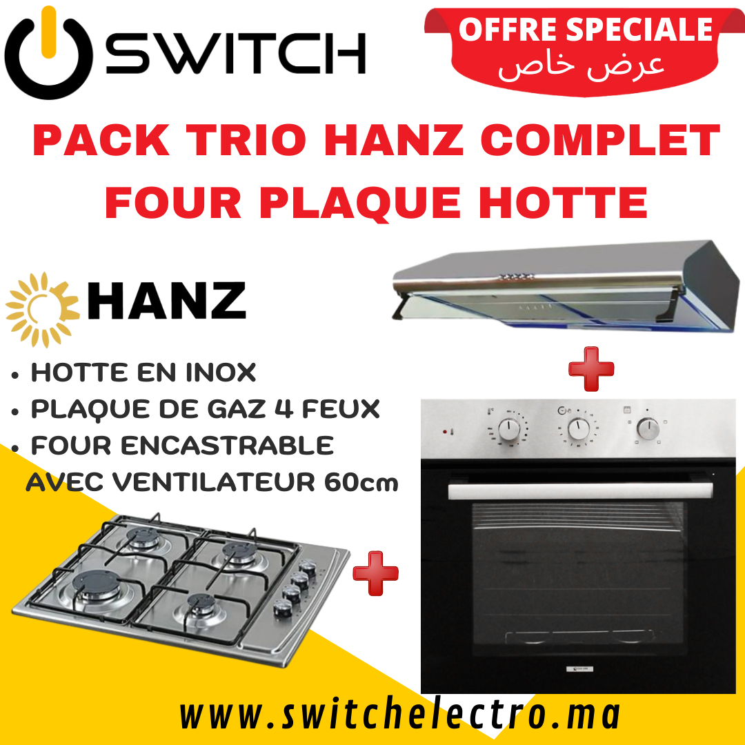 Pack Trio HANZ Complet Four Plaque Hotte – SWITCH Electro